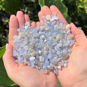 Blue Lace Agate Semi Tumbled Mini Crystal Chips 5-12 Mm: Loose ...