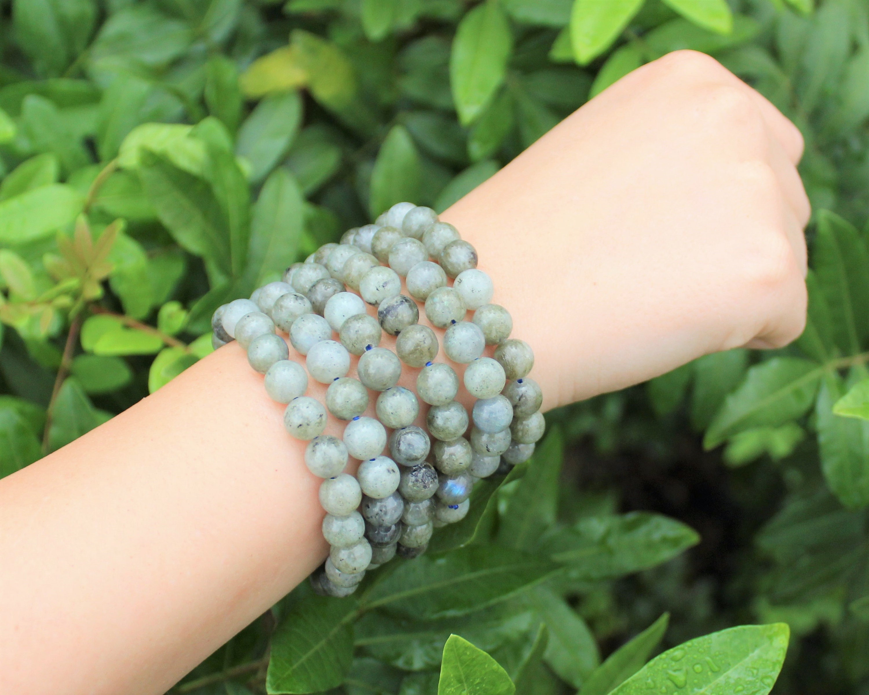 Labradorite Bead Bracelet: 8 mm Round Crystals (Premium Grade Stretch ...