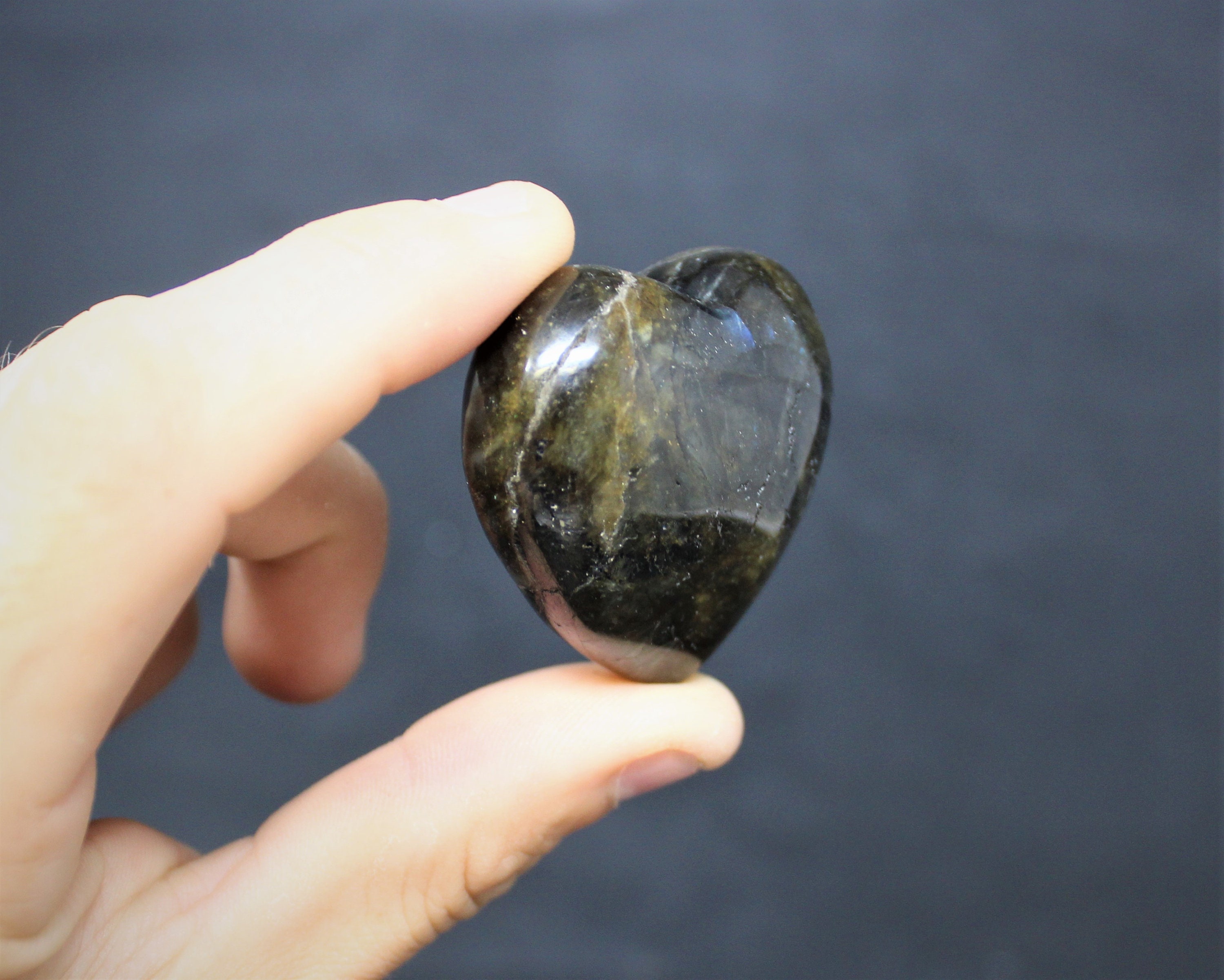 Labradorite Heart Stone: LARGE 1.5 - 1.75 (Crystal Heart, Gemstone ...