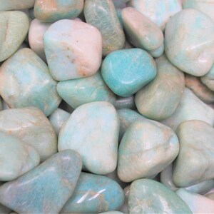 LARGE Amazonite Tumbled Stones, 1 - 2": Choose Ounces or Lb Bulk ...