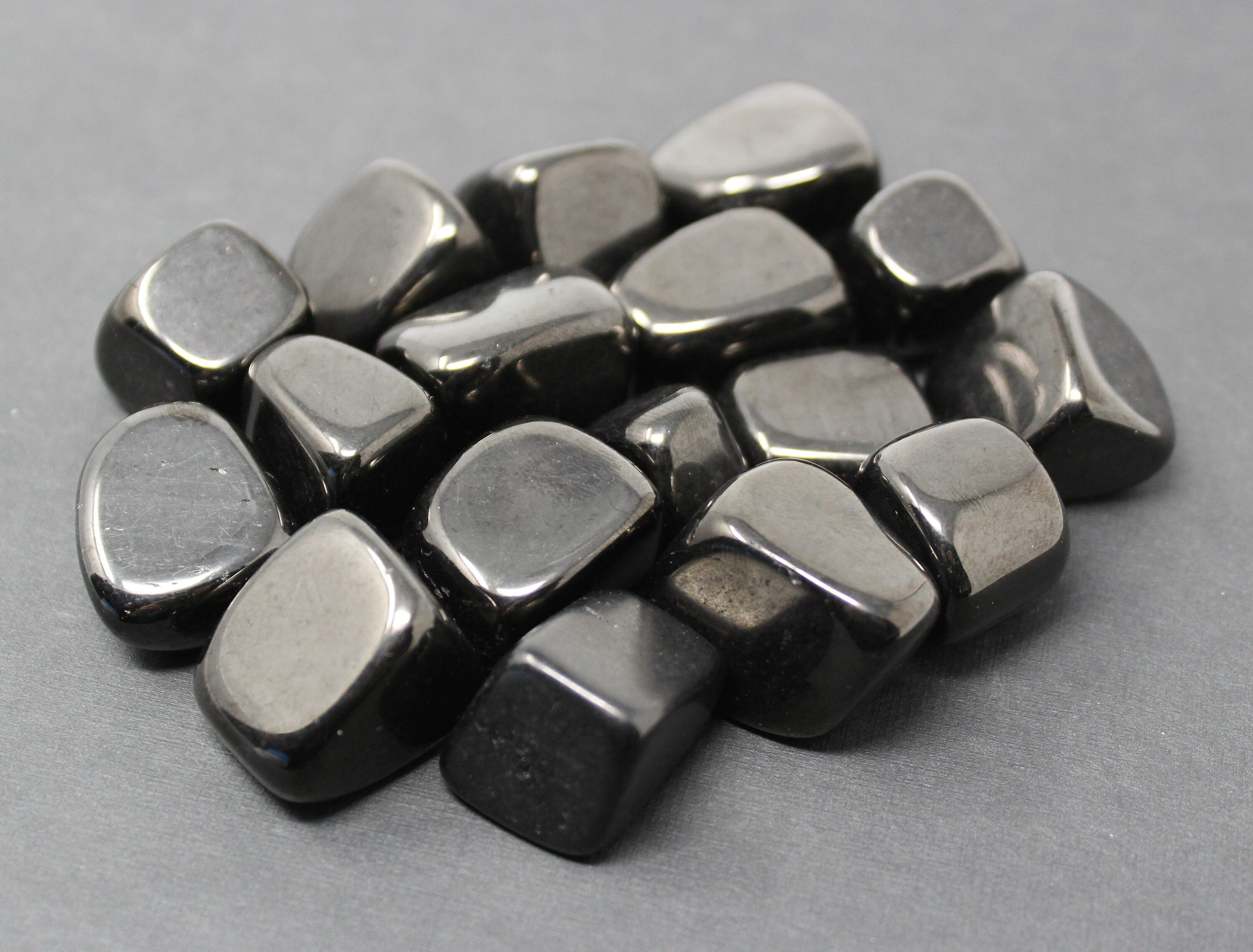 Jet Tumbled Stones: Choose How Many Pieces ('A' Grade, Tumbled Jet)