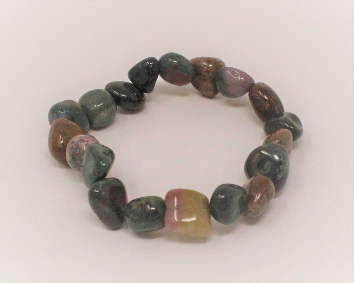 Fancy Jasper Tumbled Gemstone Bracelet: 6-8 mm Stones Fancy | Etsy