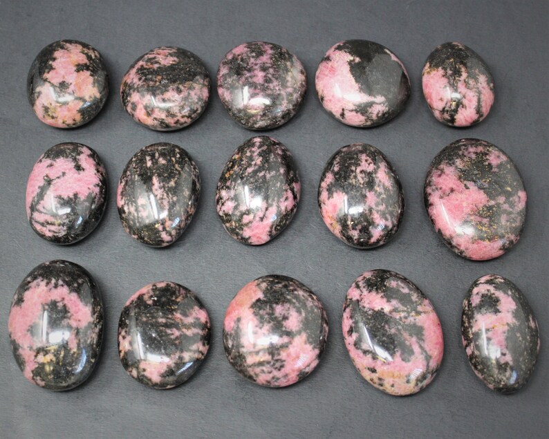 Rhodonite Hand Polished Stones: Choose How Many Pieces - Etsy