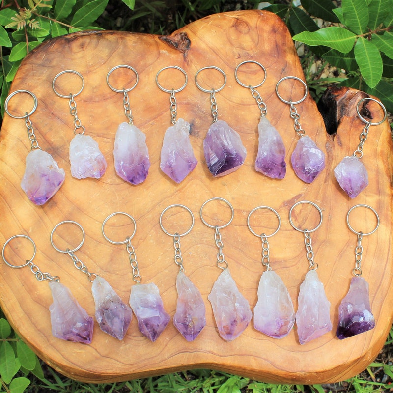 Gemstone Keychain - Etsy