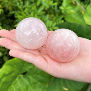 Rose Quartz Crystal Sphere With Stand, Large 1.5 - 2" Spheres ('AAA ...