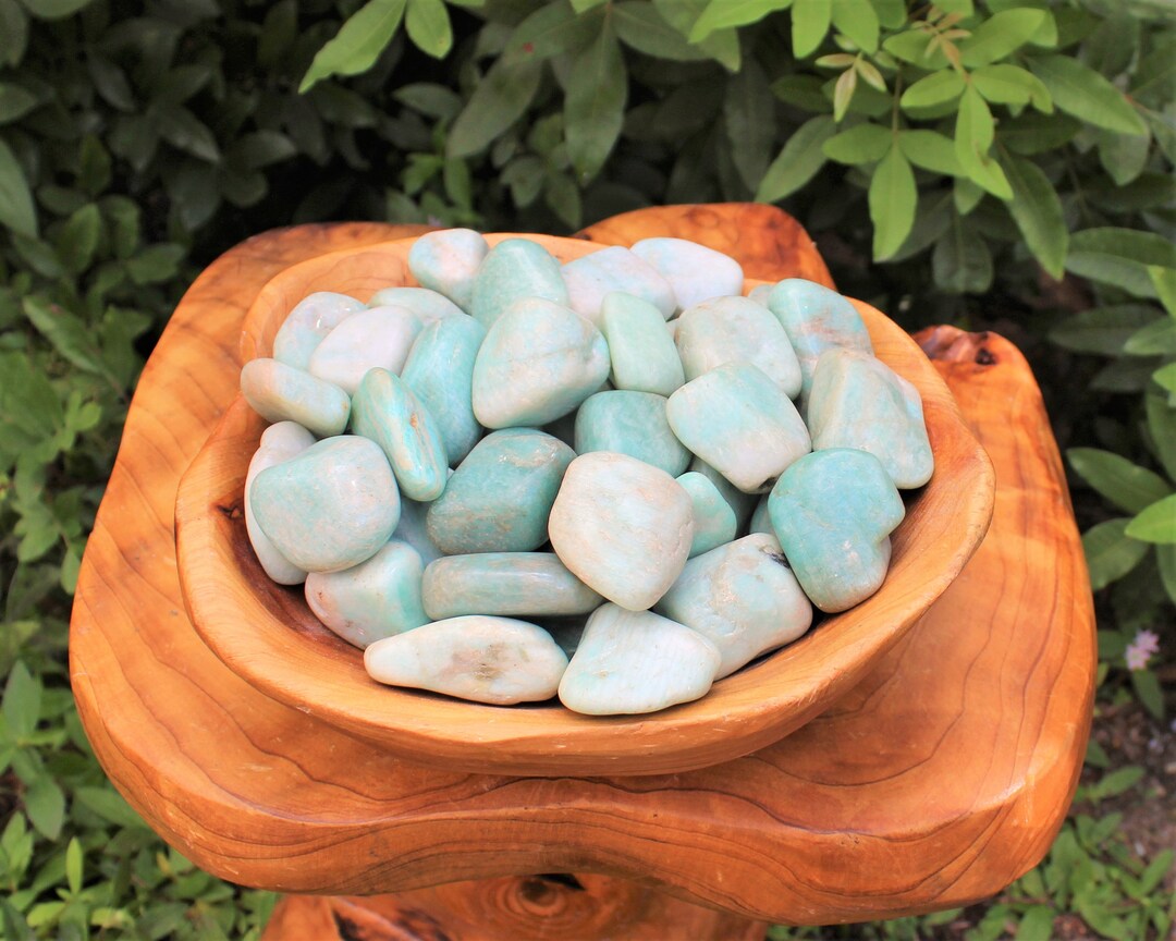 LARGE Amazonite Tumbled Stones, 1 - 2": Choose Ounces or Lb Bulk ...