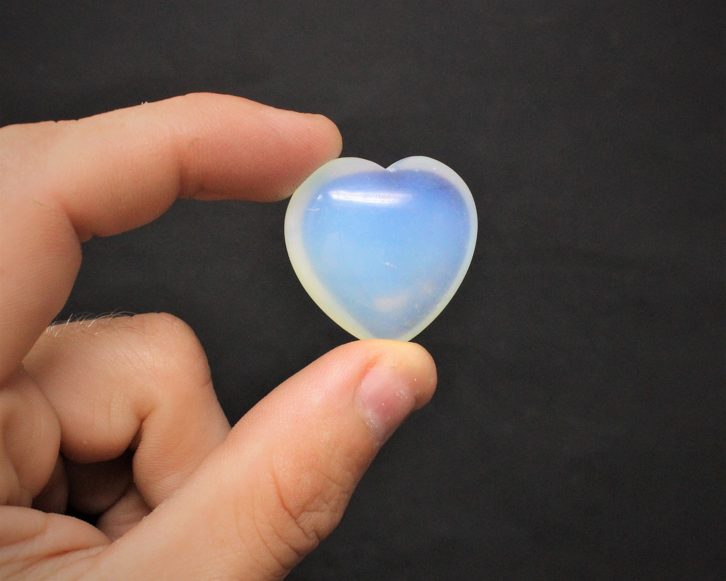 Opalite Heart Stone: 1 (Crystal Heart, Carved Heart, Pocket Heart ...