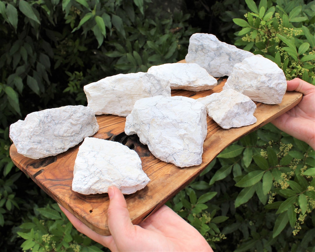 Jumbo Rough White Howlite Natural Stones: Choose Size (natural Rough ...