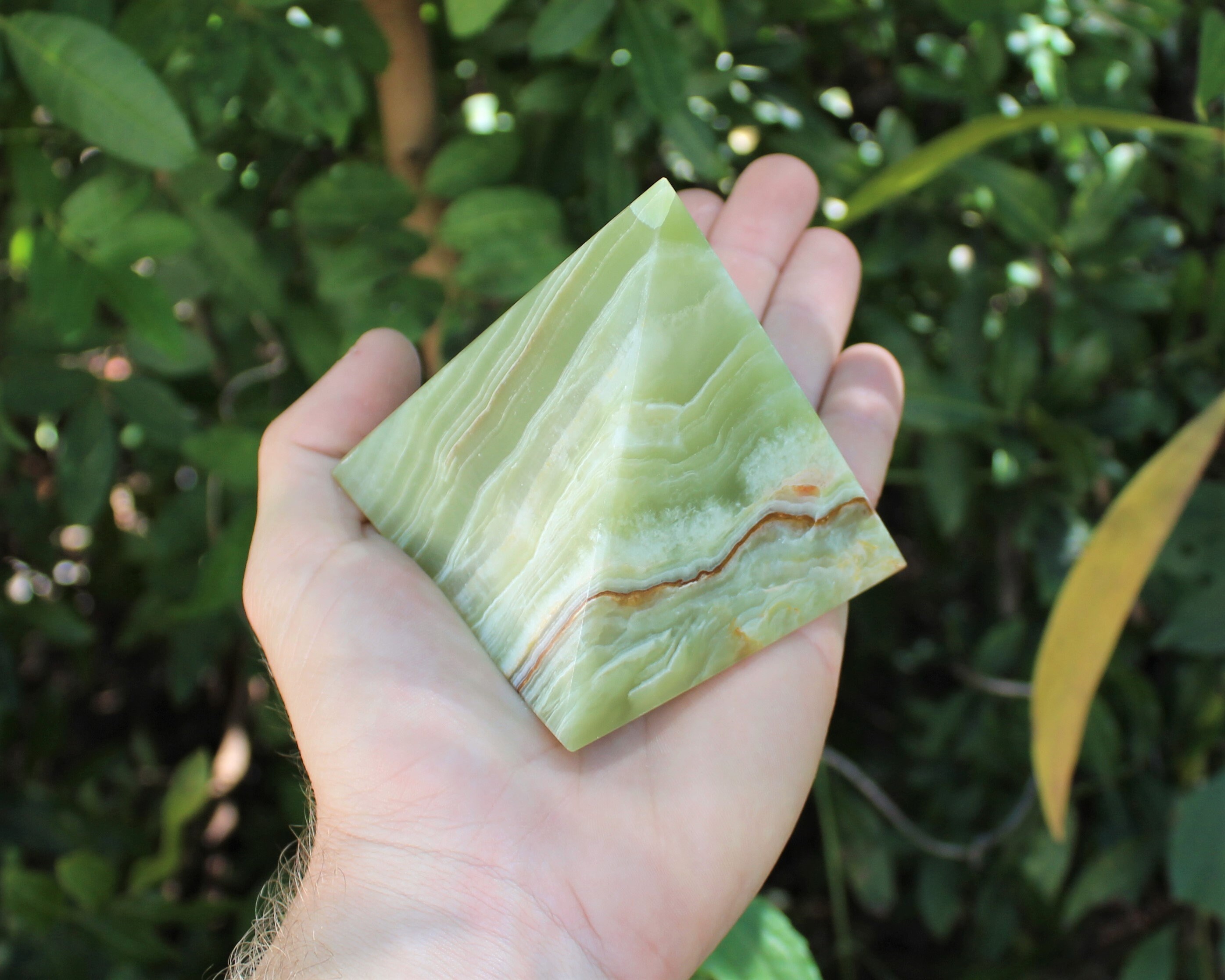 Green Onyx Crystal Pyramid, Large 3 Crystal (Healing, Onyx Pyramid ...