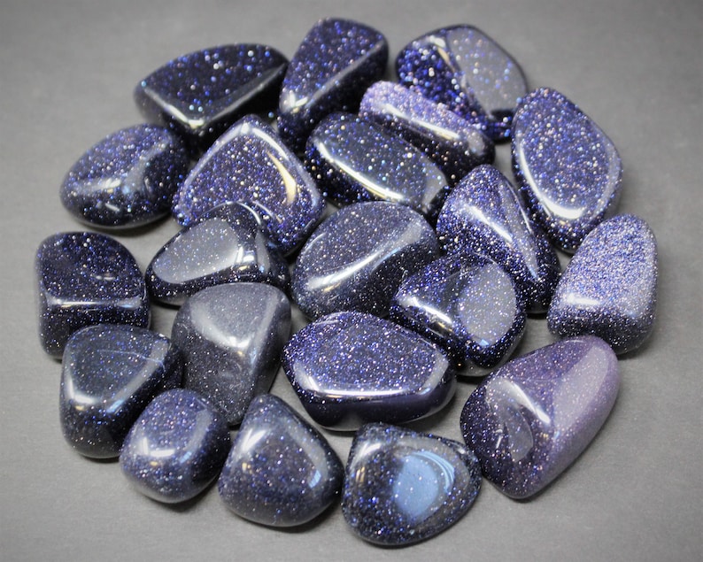 Blue Goldstone Tumbled Stones: Choose How Many Pieces premium - Etsy