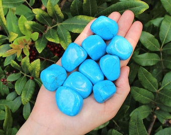 Howlite Medium Tumbled Stone Blue Howlite Calming Stone - Etsy
