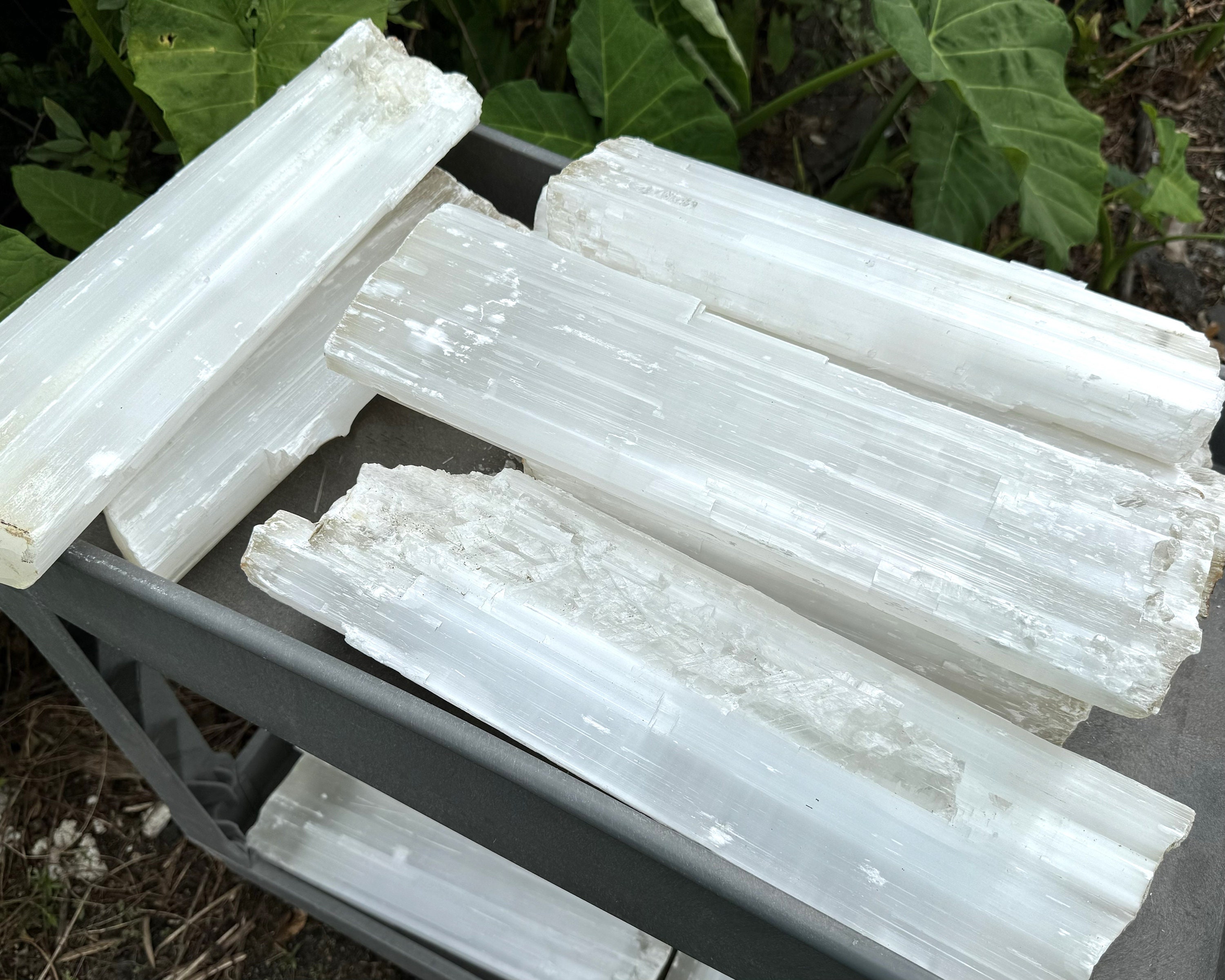 MASSIVE Selenite Logs, Natural White Selenite Crystals - Choose Size ...
