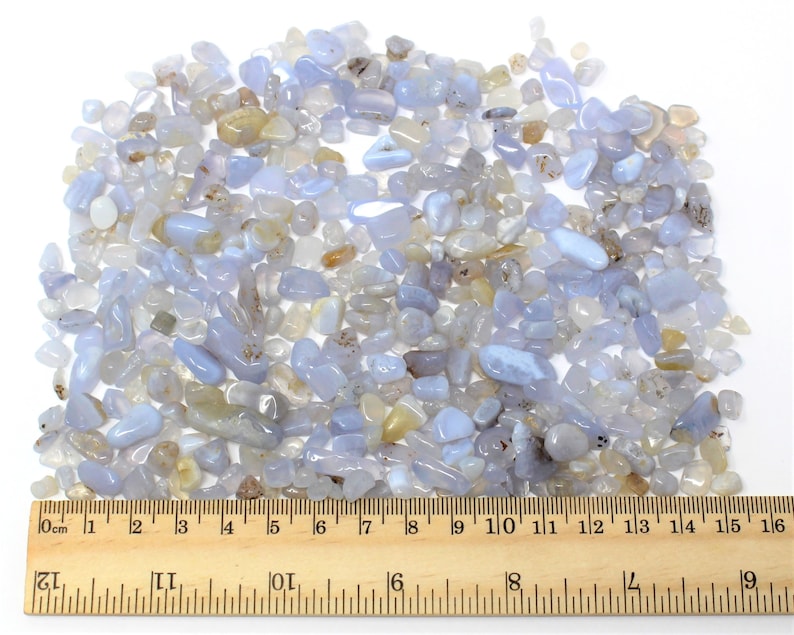 Blue Lace Agate Semi Tumbled Mini Crystal Chips 5-12 Mm: Loose ...