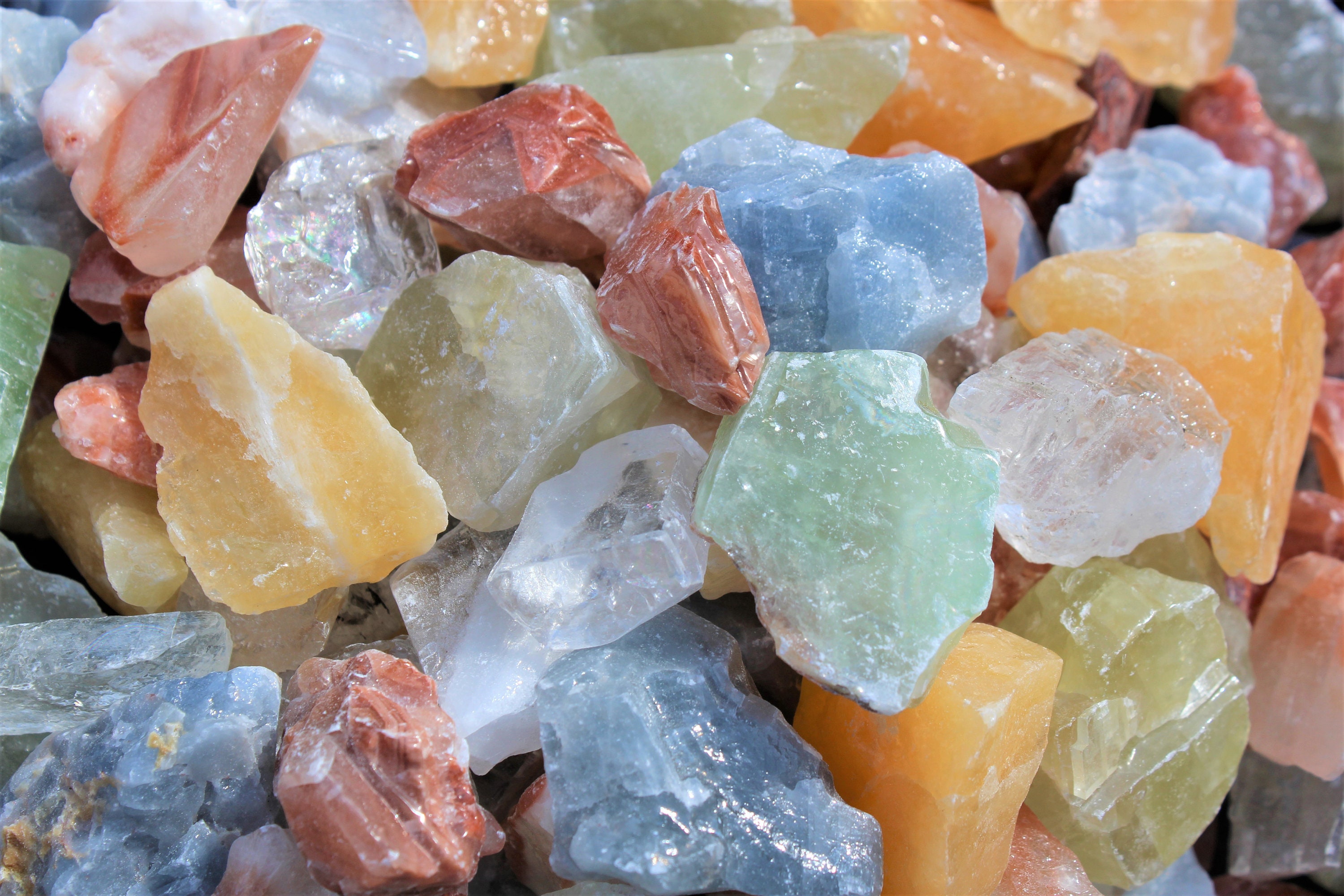 Rough Natural Mixed Calcite Premium Grade Stones In Beautiful ...