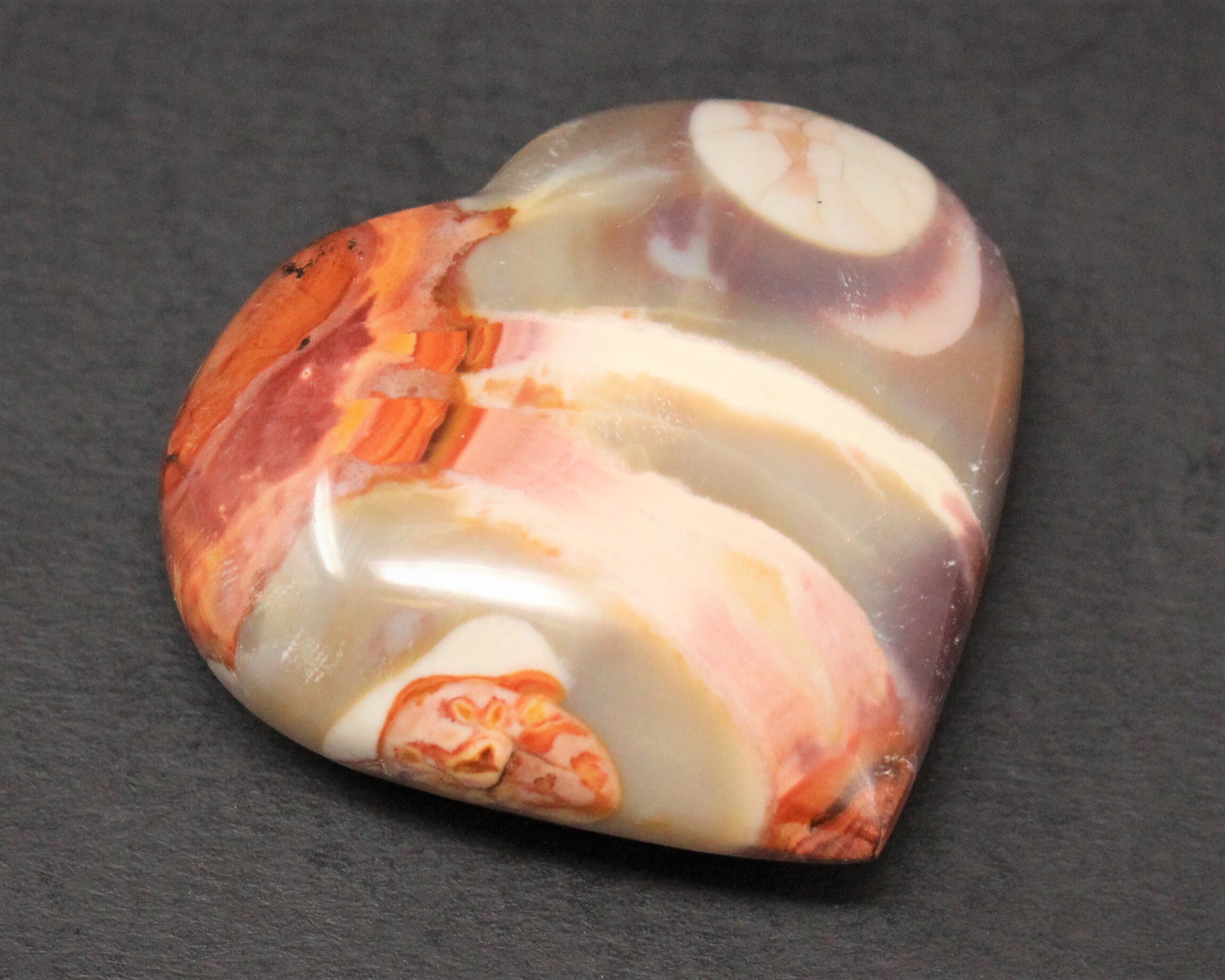 Polychrome Jasper Heart Stone: 1.5 (Crystal Heart, Carved Gemstone ...