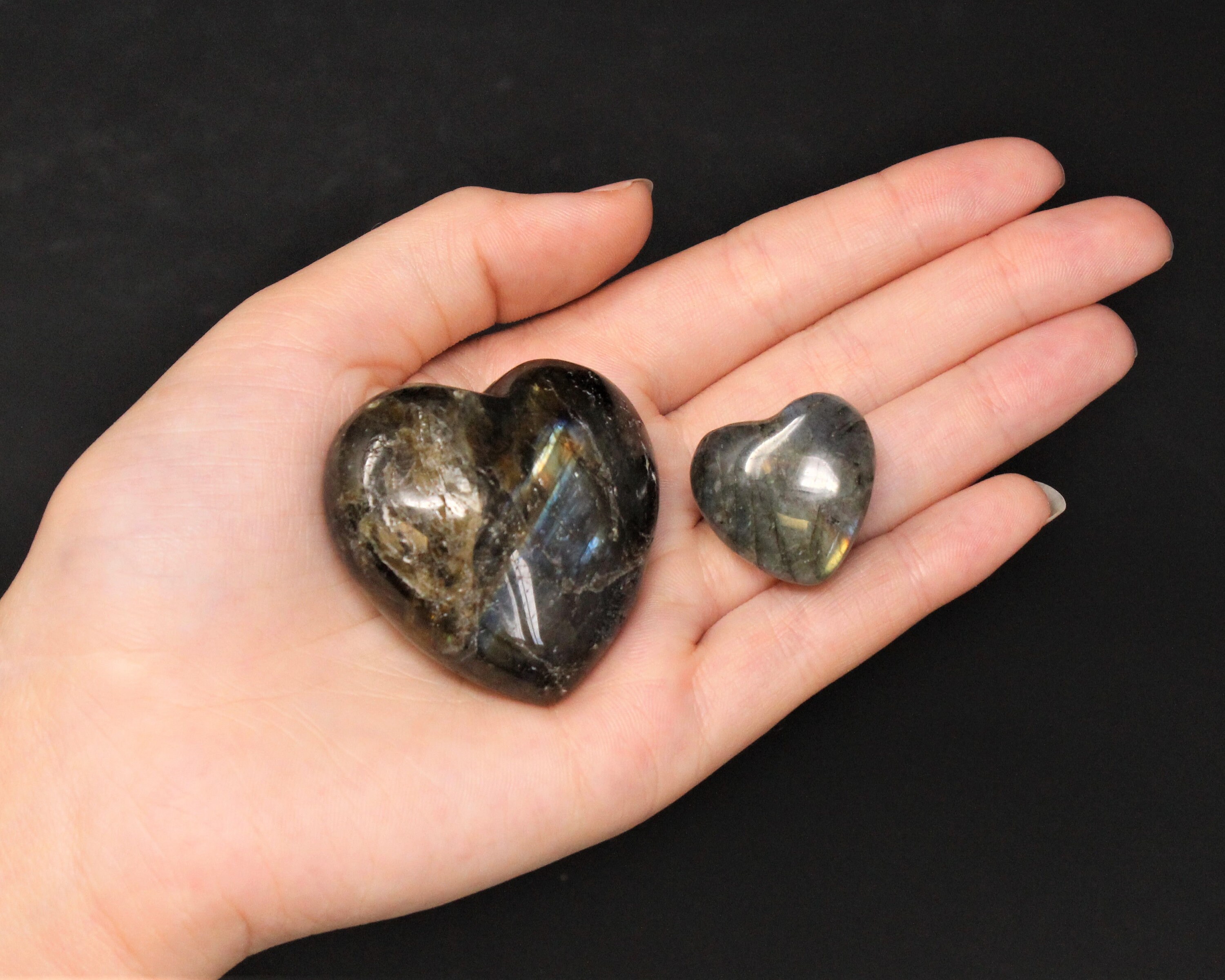 Labradorite Heart Stone: LARGE 1.5 - 1.75 (Crystal Heart, Gemstone ...