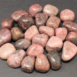 Rhodonite Tumbled Stones: Choose How Many Pieces 'A' | Etsy