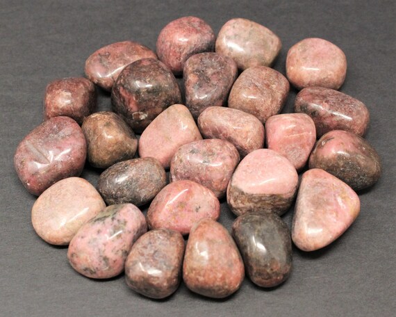 Rhodonite Tumbled Stones: Choose How Many Pieces 'A' | Etsy