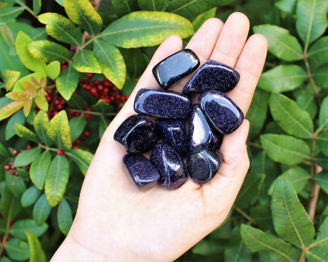 Blue Goldstone Tumbled Stones: Choose How Many Pieces (premium Quality ...