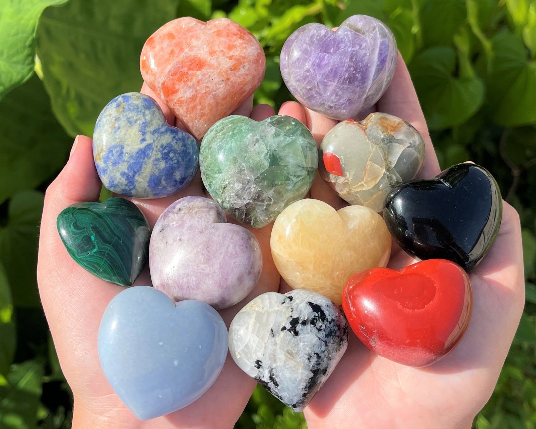 LARGE Crystal Gemstone Hearts - HUGE Variety - Choose Gemstone ('AAA ...