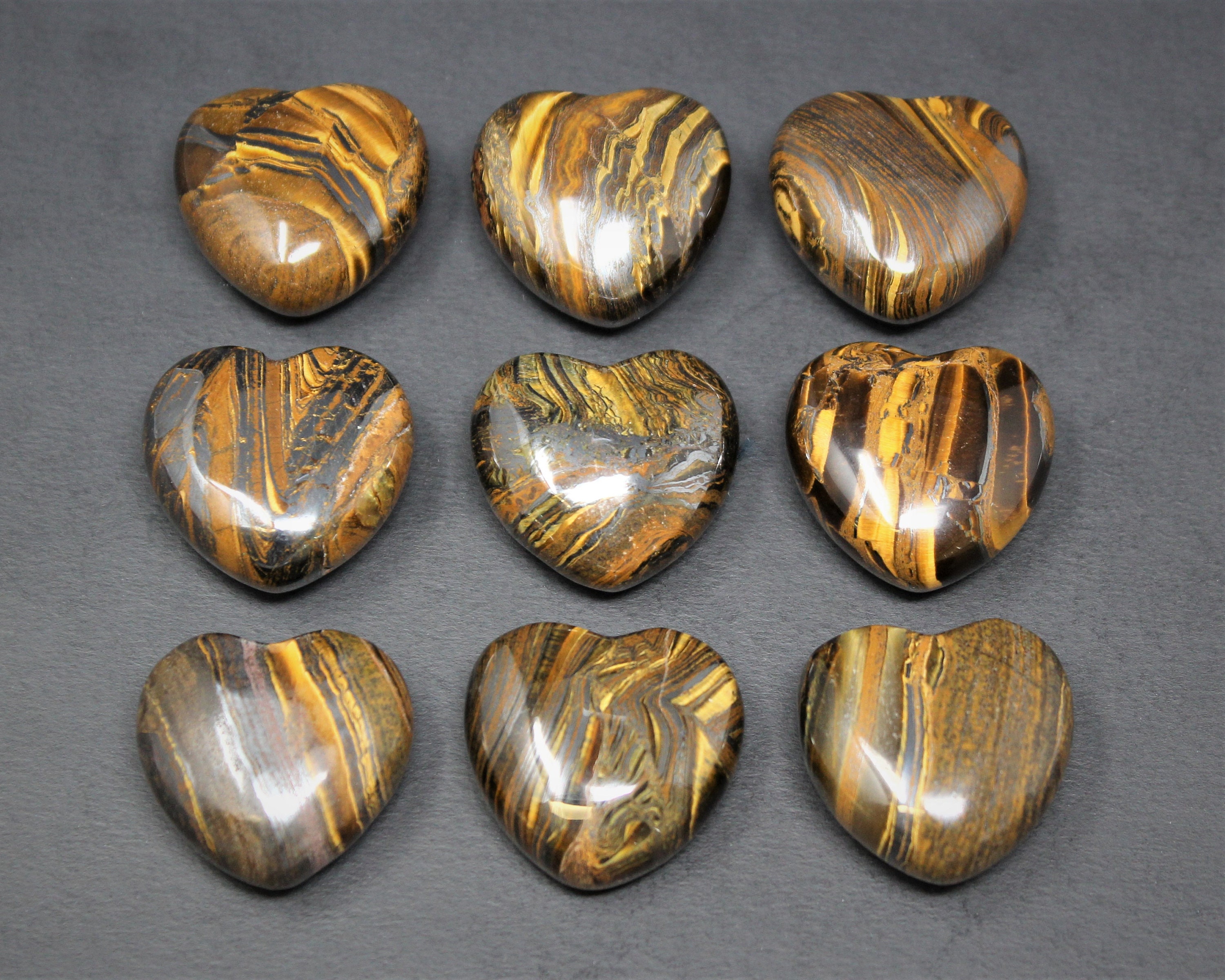 Gold Tiger Eye Heart Stone: 1 (Crystal Heart, Carved Gemstone Heart ...