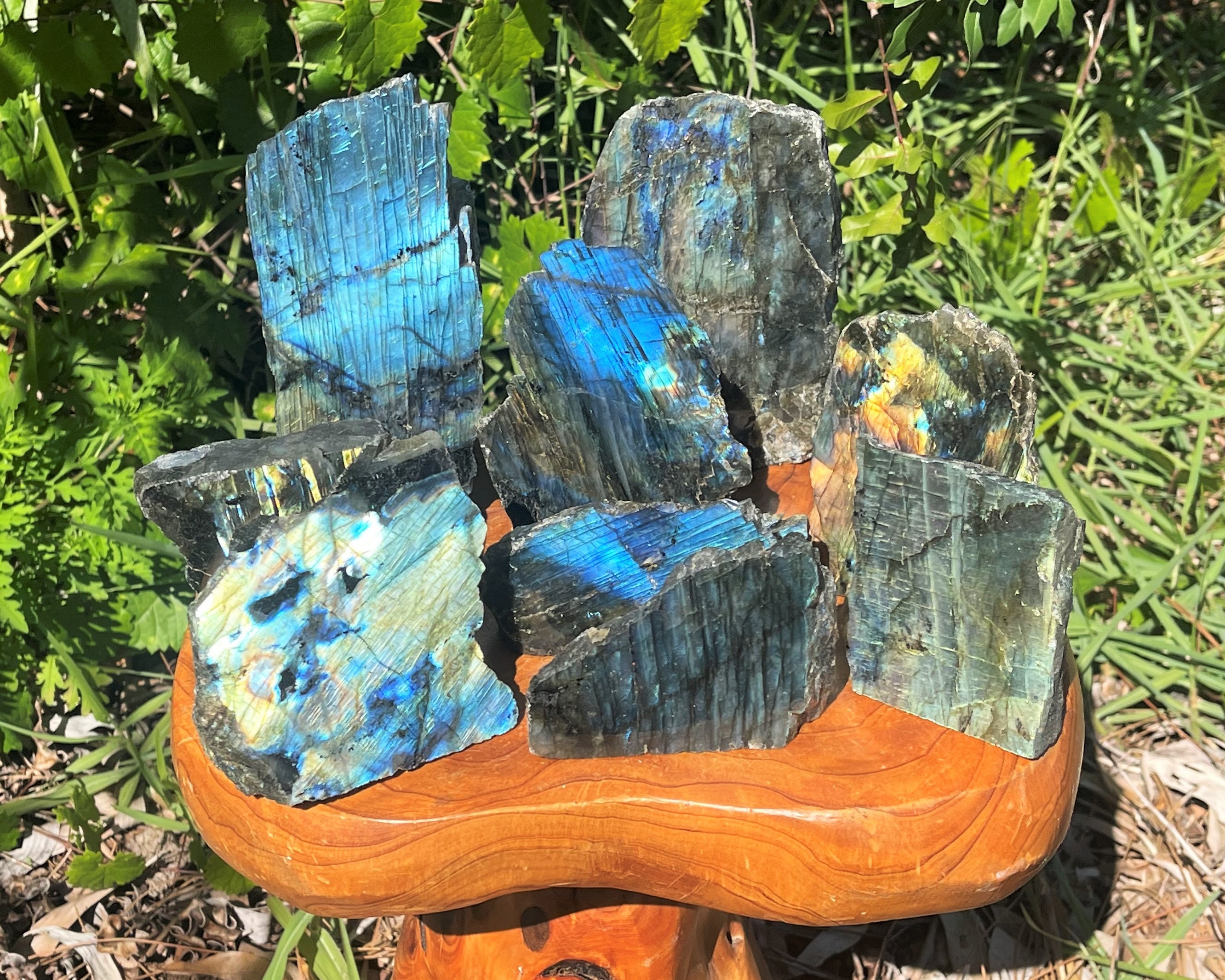 Labradorite Cut Base Slab: High Flash Free Standing Display Specimens ...