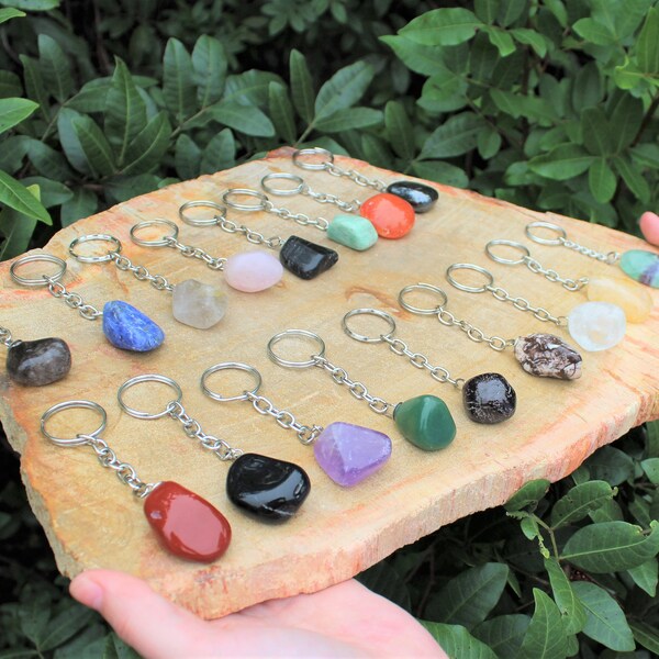 Gemstone Keychain - Etsy