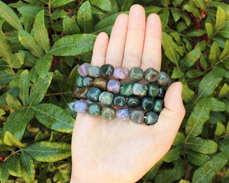 Fancy Jasper Tumbled Gemstone Bracelet: 6-8 Mm Crystals (stretch Nugget ...