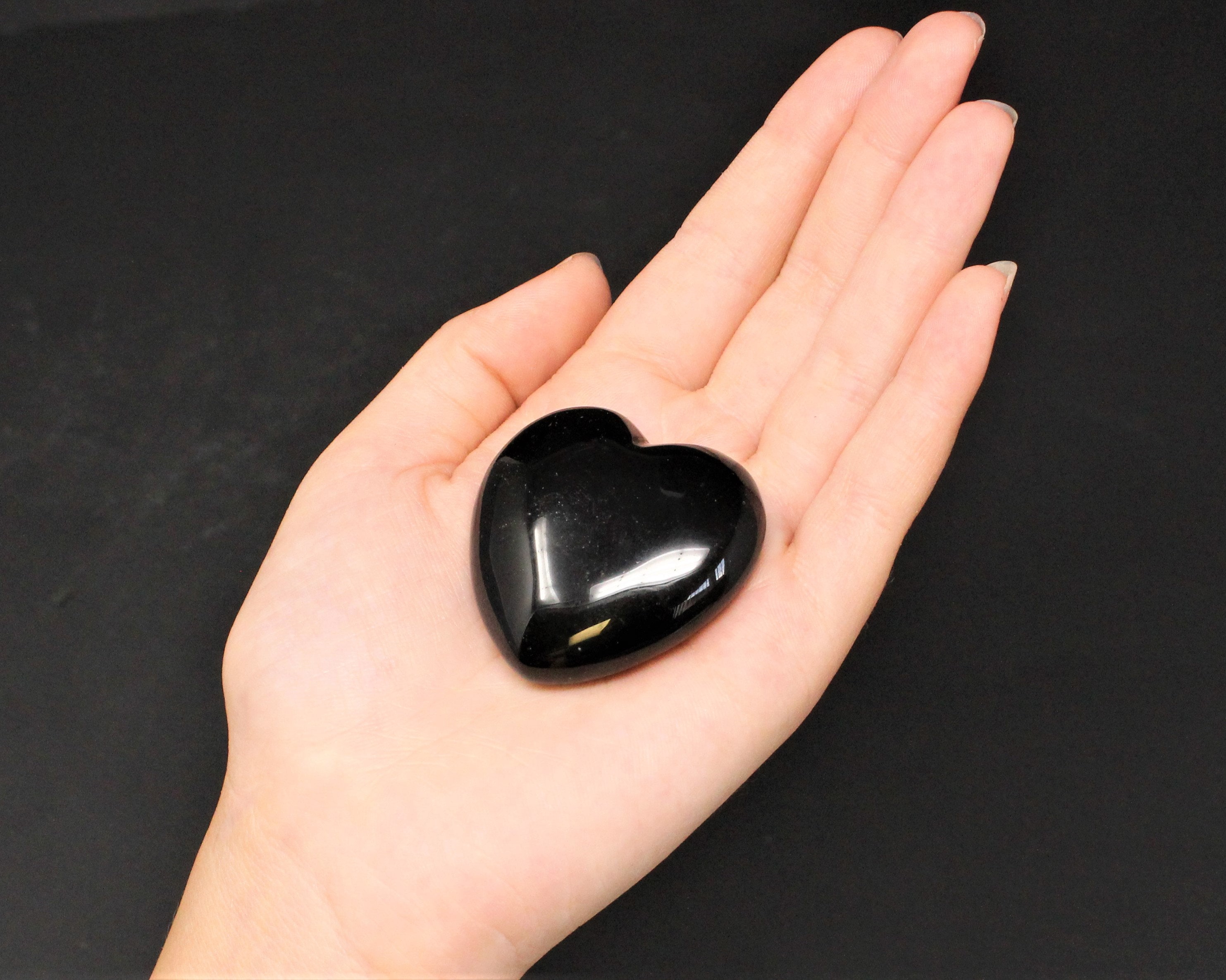 Black Obsidian Heart Stone: LARGE 1.75 (Crystal Heart, Gemstone Heart ...