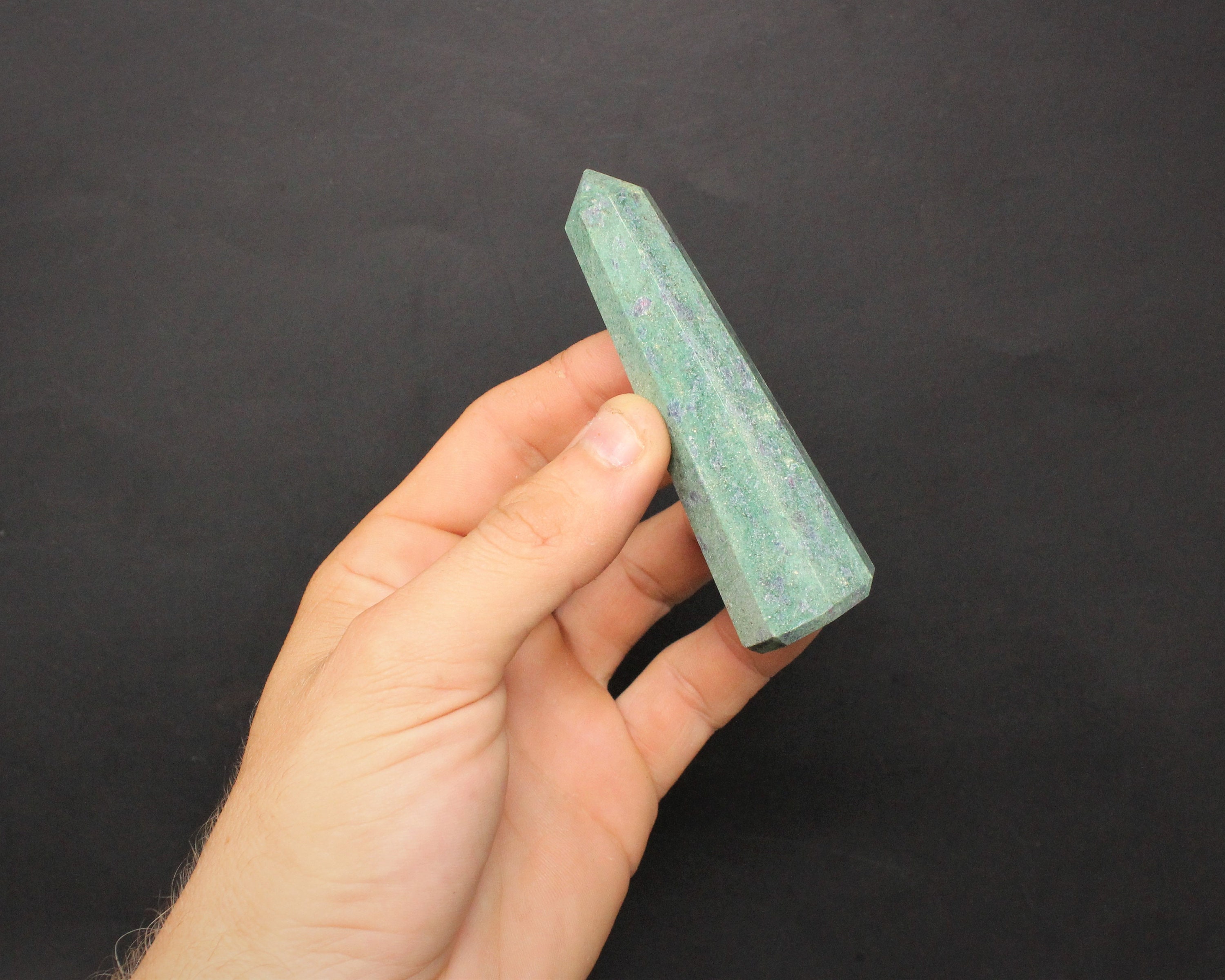 Ruby Fuchsite With Kyanite Obelisk (6-Sided, 'A' Grade, Ruby Fuchsite ...