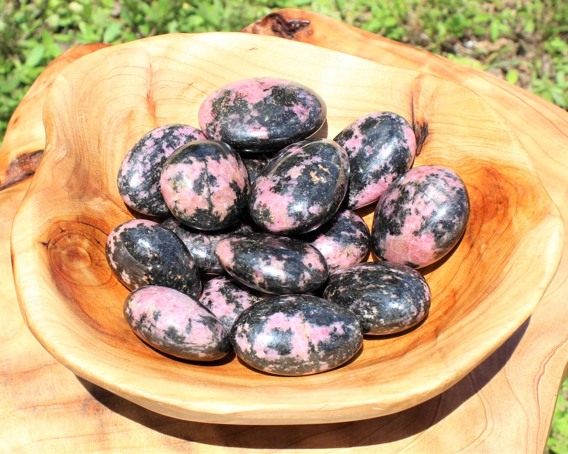Rhodonite Hand Polished Stones: Choose How Many Pieces | Etsy