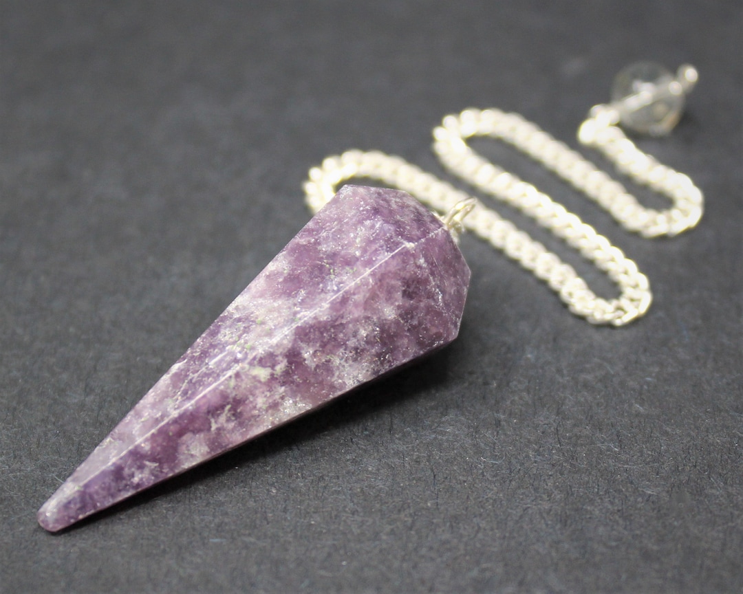 Lepidolite Pendulum With Chain (lepidolite Crystal, Dowsing ...