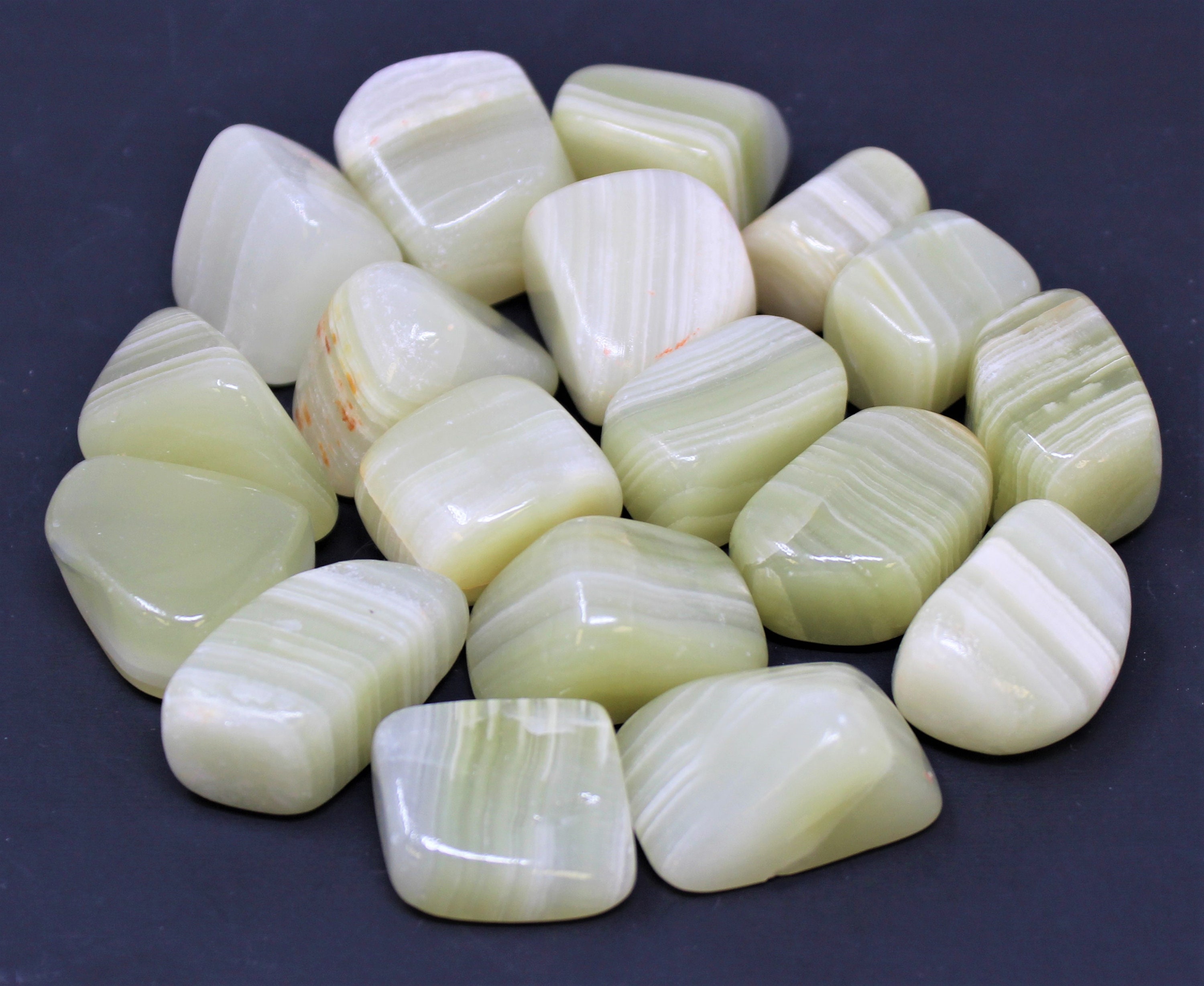 Green Calcite Tumbled Stones: Choose How Many ('A' Grade, Tumbled Green ...