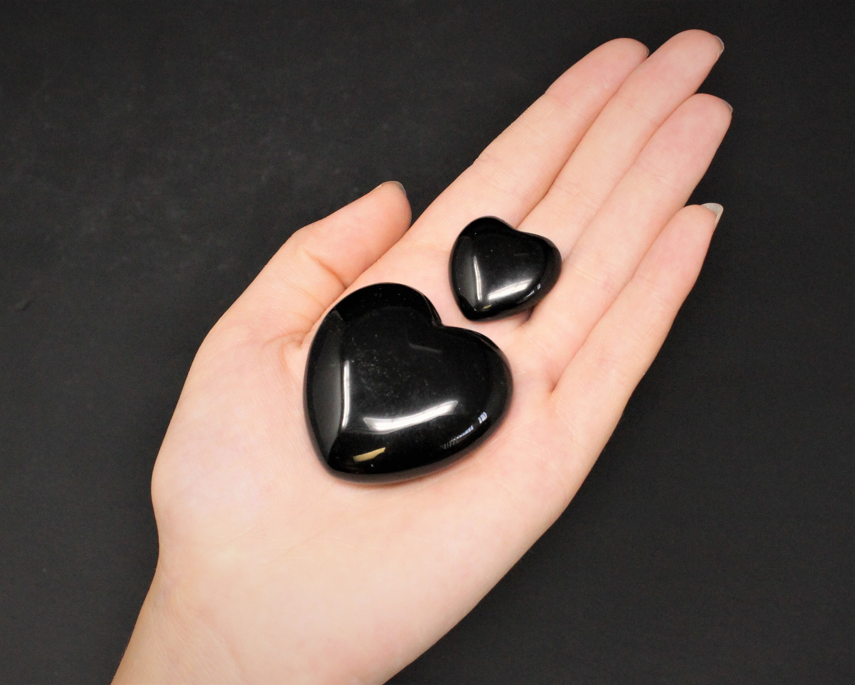 Black Obsidian Heart Stone: LARGE 1.75 (Crystal Heart, Gemstone Heart ...