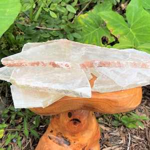 JUMBO Natural Selenite Slabs, Raw Selenite Crystal Slice Display ...