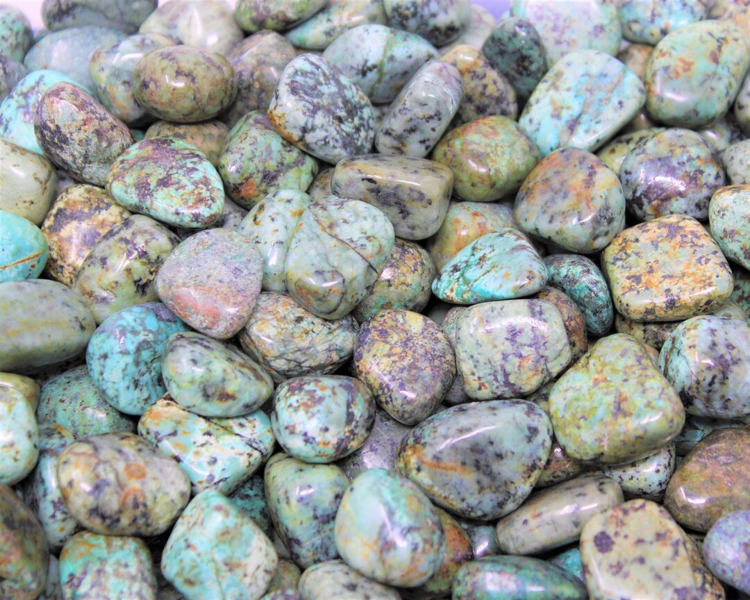 African Turquoise Tumbled Stones: Choose Ounces or Lb Bulk Wholesale ...
