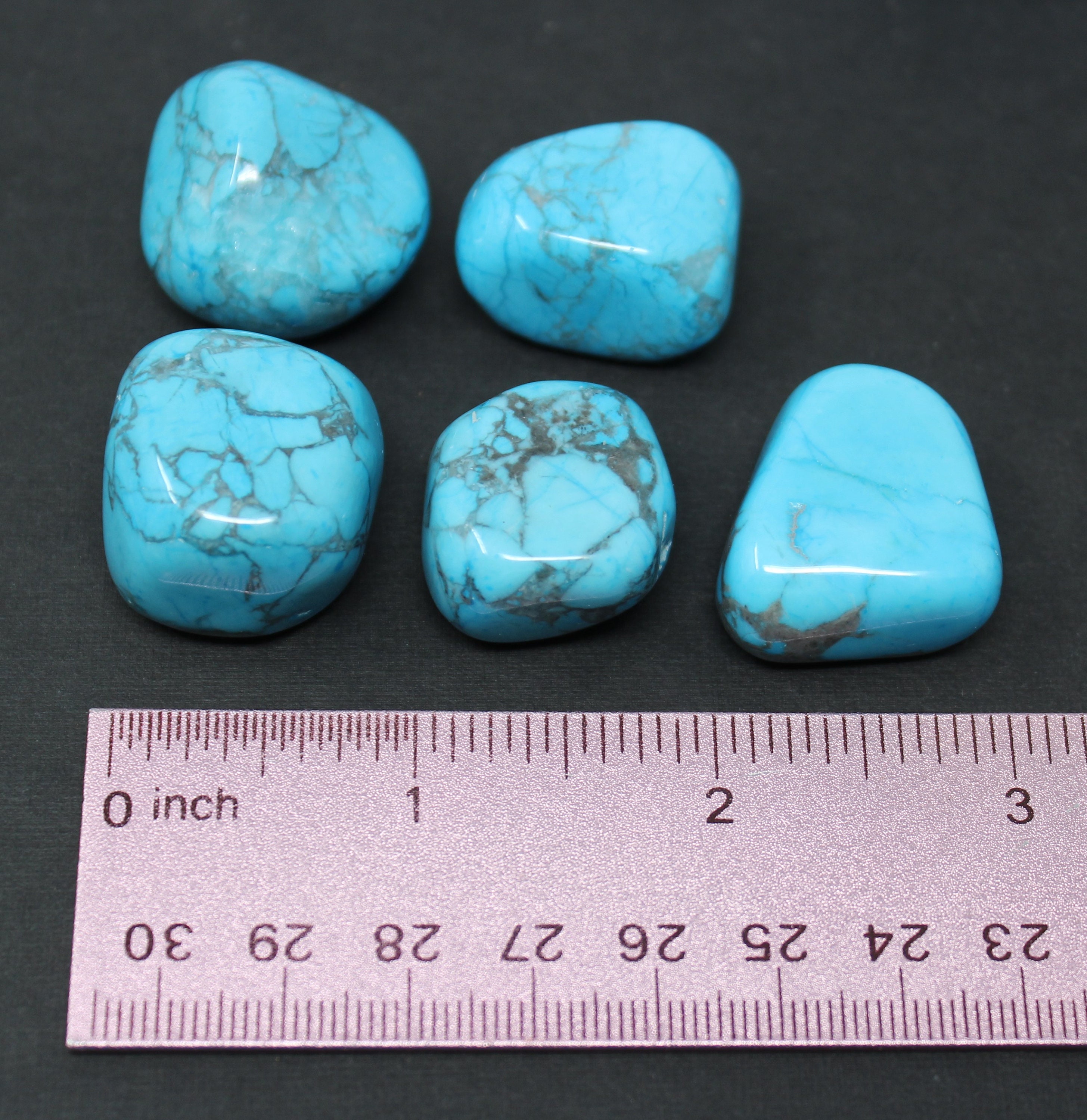 Blue Howlite Tumbled Stones: Choose How Many Pieces ('A' Grade, Tumbled ...