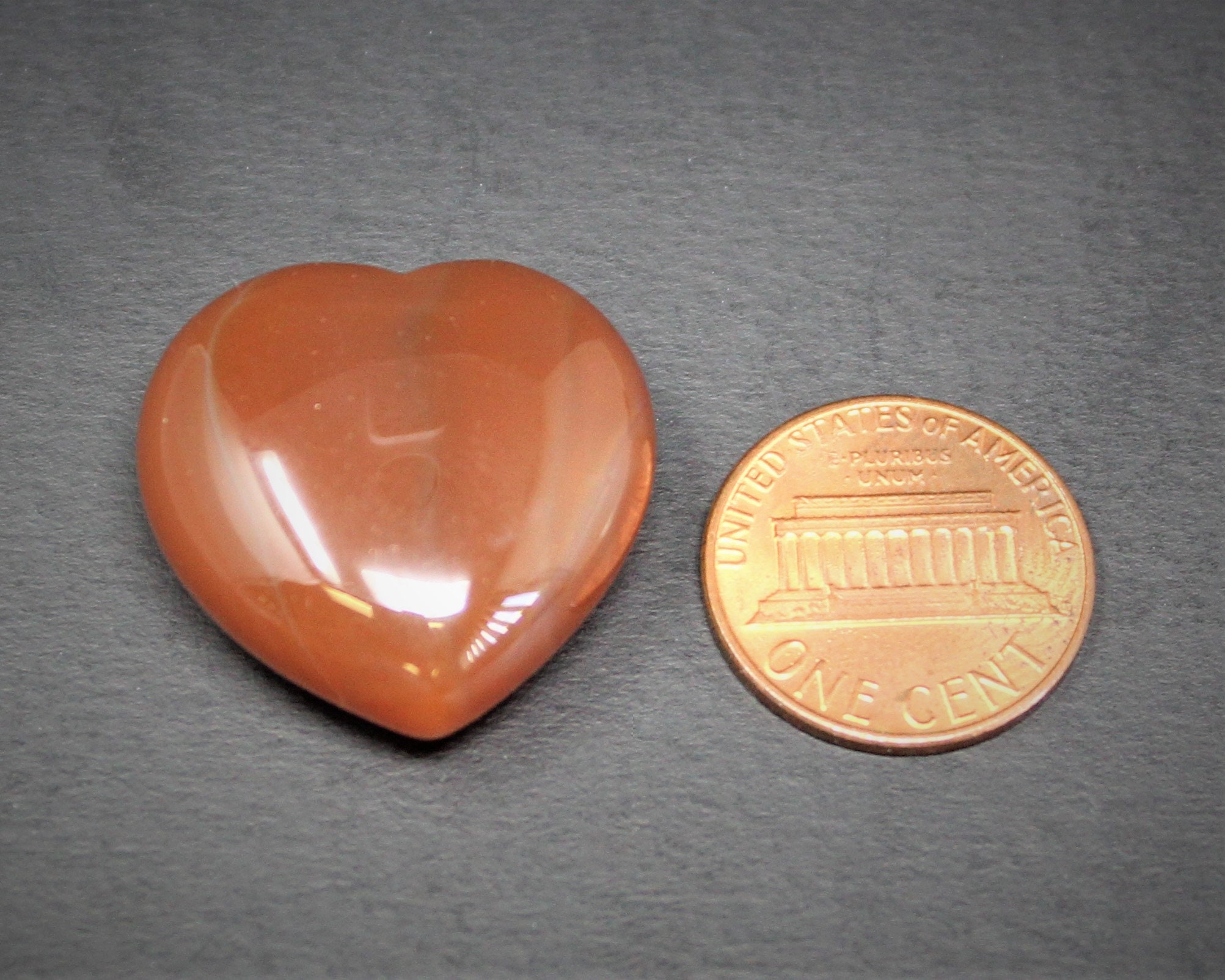 Carnelian Heart Stone: 1 (Crystal Heart, Carved Gemstone Heart, Pocket ...