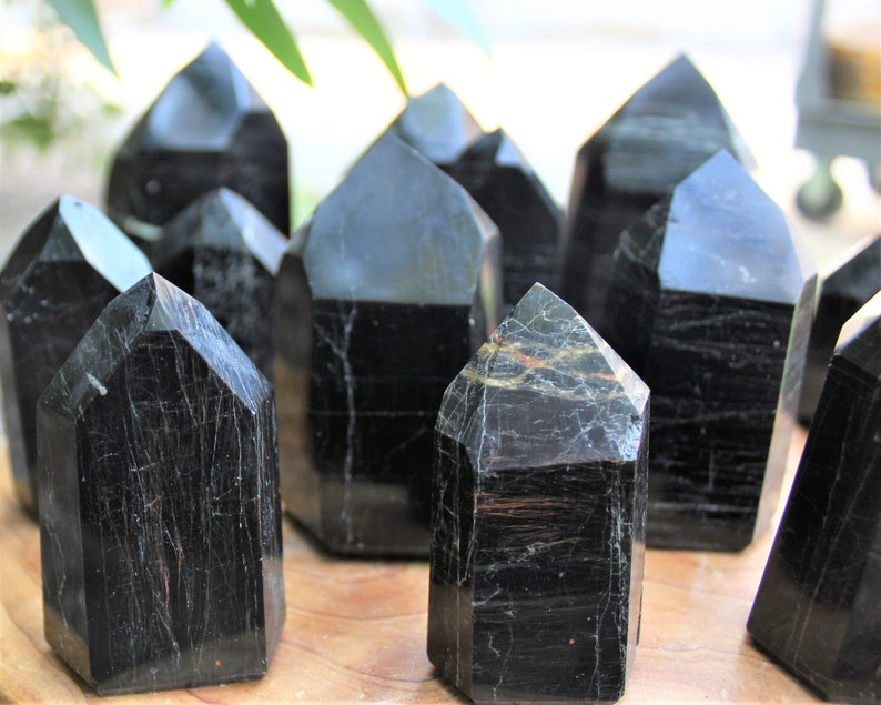 Black Tourmaline Tower Full Polished Tourmaline Point: Choose - Etsy