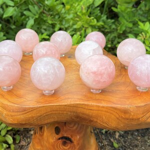 Rose Quartz Crystal Sphere With Stand, Large 1.5 - 2" Spheres ('AAA ...