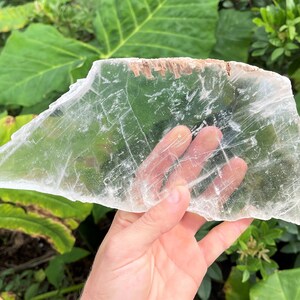 JUMBO Natural Selenite Slabs, Raw Selenite Crystal Slice Display ...