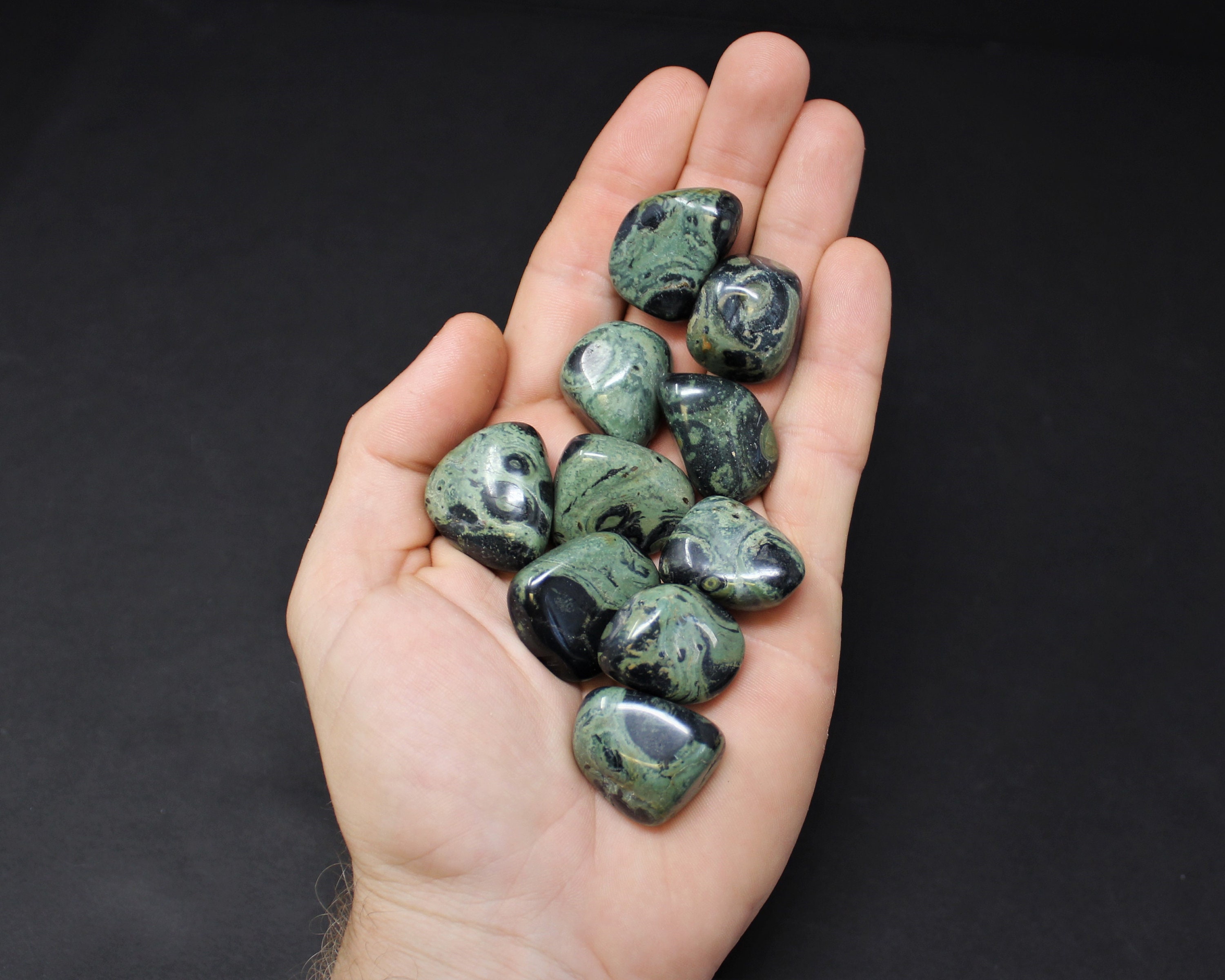 Kambaba Jasper Tumbled Stones: Choose 2 oz, 4 oz, 8 oz or 1 lb Bulk ...