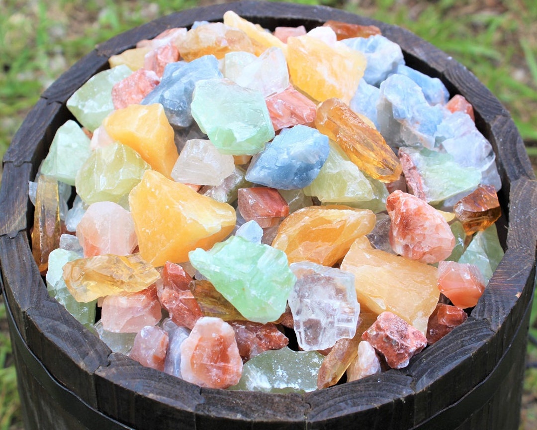 Mixed Calcite Rough Natural Stones - Choose Oz / Lb Wholesale Lots ('A ...