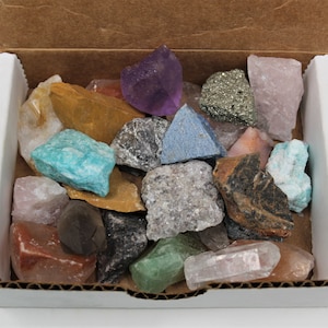 MINIATURE Crafters Collection Box: Gems Crystals Natural Raw Minerals ...