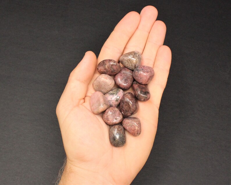 Rhodonite Tumbled Stones: Choose How Many Pieces 'A' | Etsy