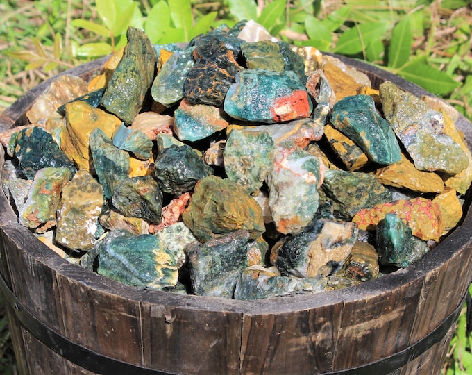 8th Vein Ocean Jasper Blue Jelly HQ Palm Stone Fish Eye Floating Orbs ...