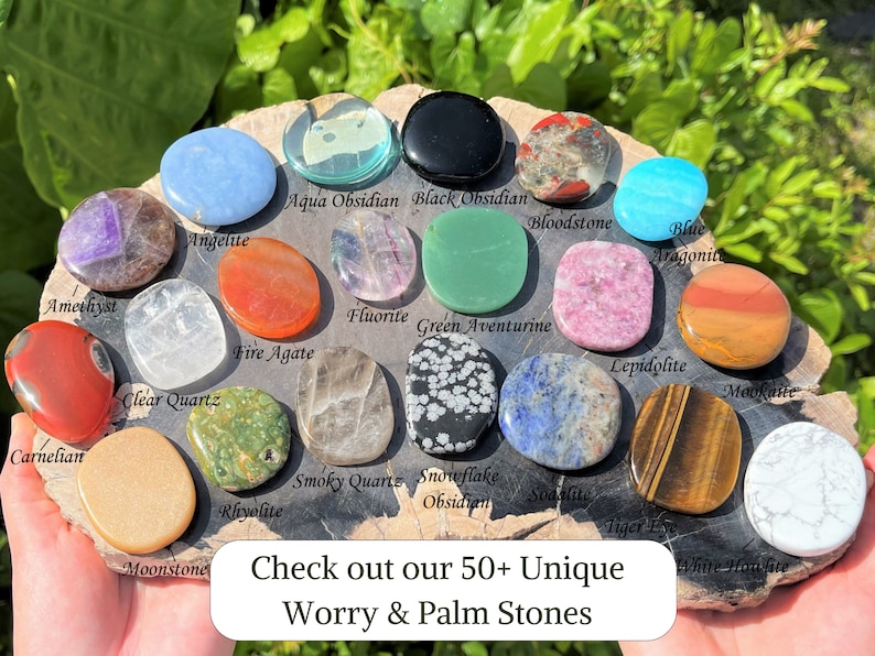 Orange Calcite Palm Stones - Medium Size, Oval Shape (smooth Polished ...