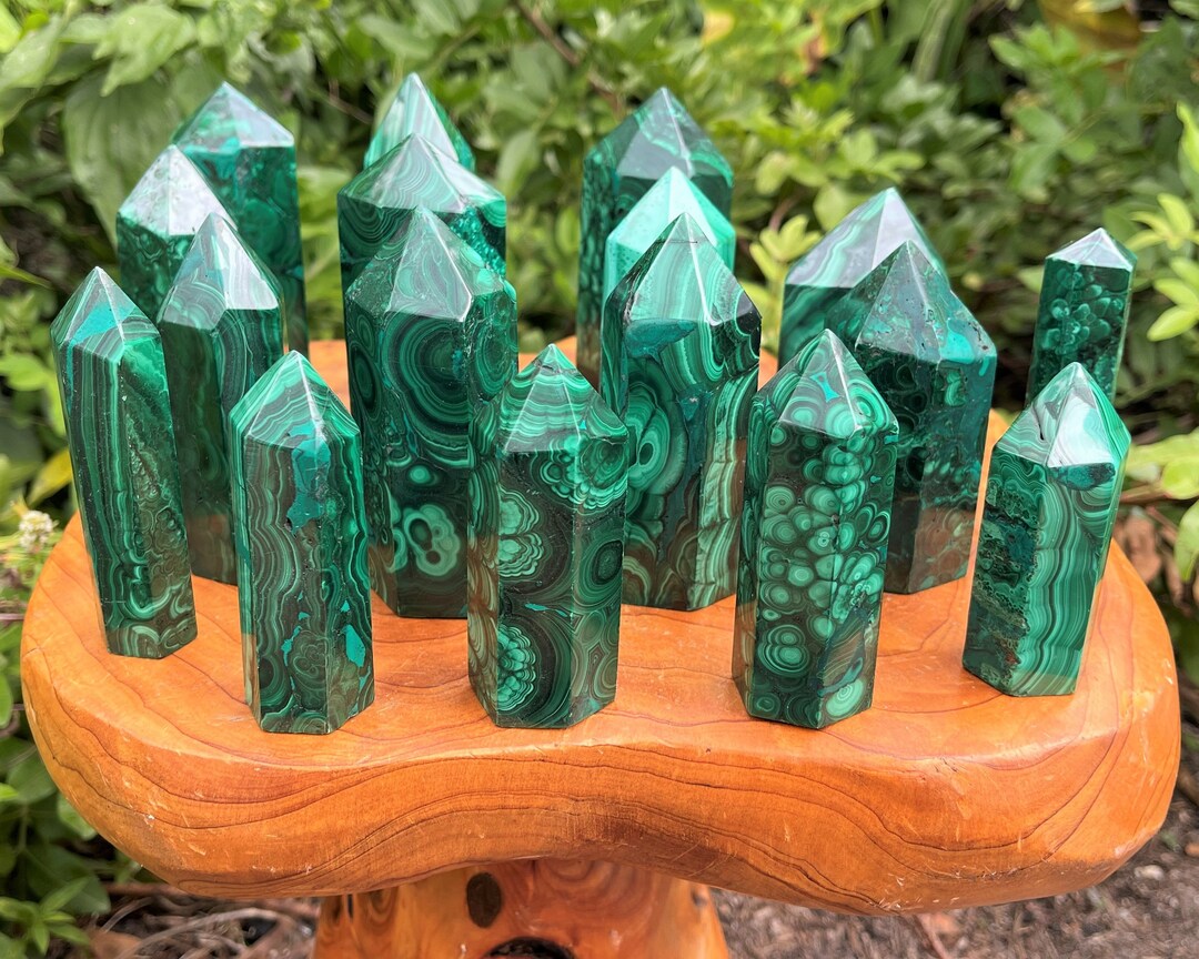 LARGE Malachite Crystal Obelisks - Choose Size (genuine 'AAA' Grade ...