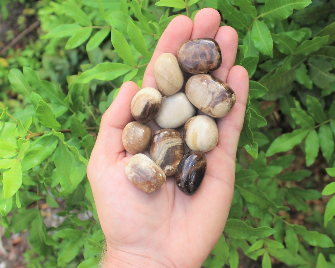 Coffee Calcite Tumbled Stones: Choose How Many Pieces ('A' Grade ...