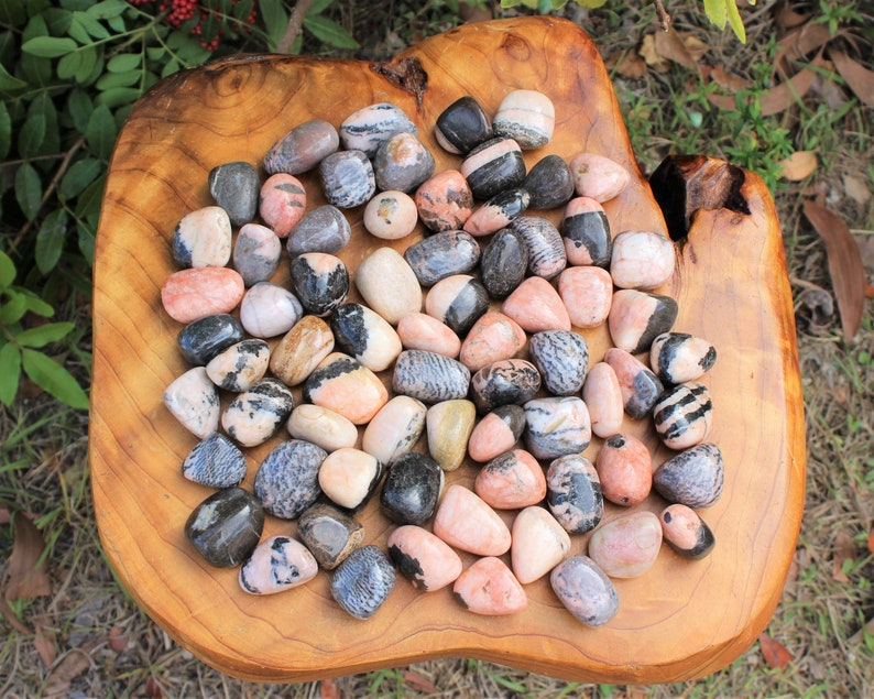 Pink Zebra Jasper Tumbled Stones: Choose How Many Pieces (premium ...
